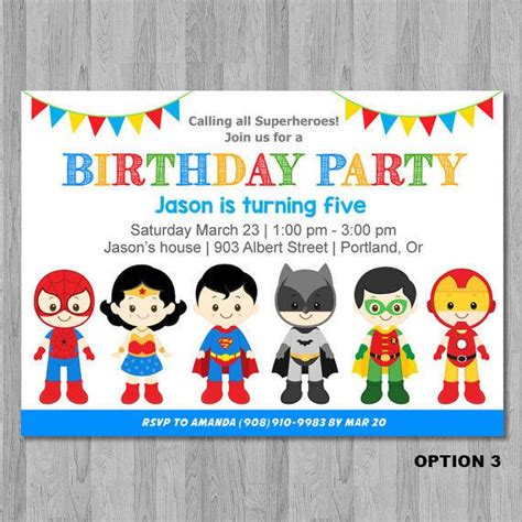 Superhero Invitation Superhero Birthday Invitation Superhero 4th