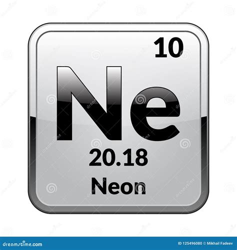 Neon Symbolchemical Element Periodic Table On Stock Vector Royalty