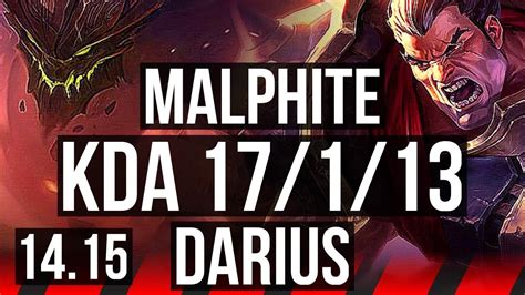 Malphite Vs Darius Top K Dmg Solo Kills Legendary