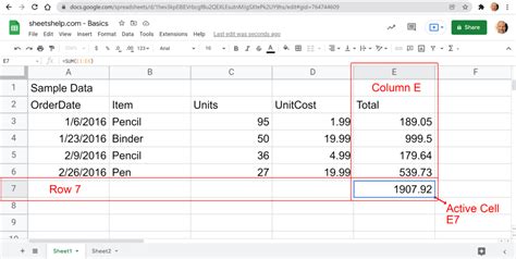 Working With Rows Columns And Cells In Google Sheets Sheets Help