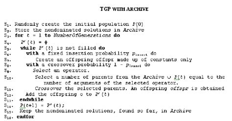 traceless genetic programming with archive download scientific diagram