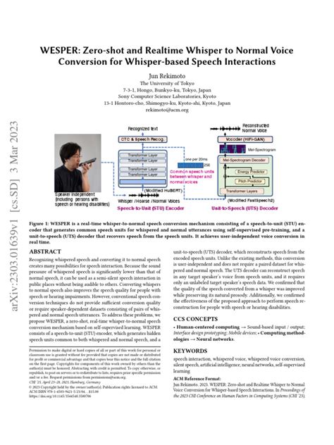 wesper zero shot and realtime whisper to normal voice conversion for whisper based speech