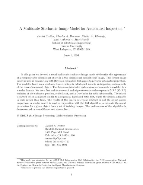 pdf multiscale stochastic image model for automated inspection