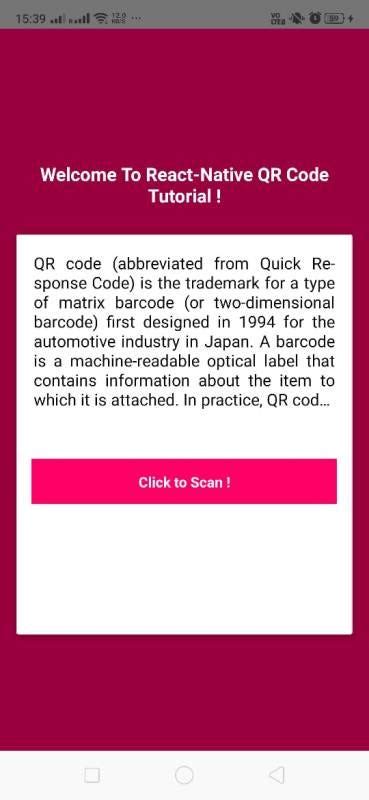 React Native Qr Code Scanning Using React Native Camera