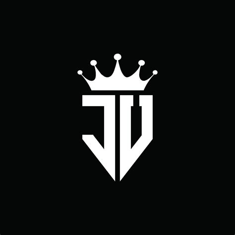 JU Logo Monogram Emblem Style With Crown Shape Design Template 4235526