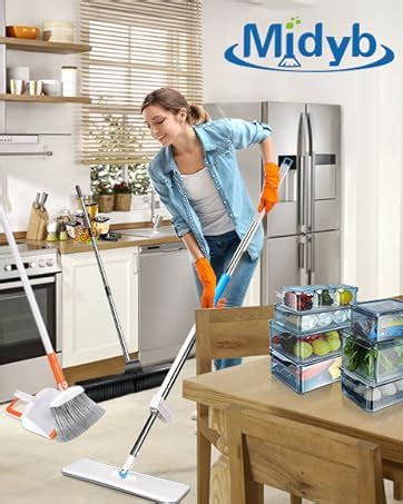 Midyb Wischmopp 55cm Groß Flacher Bodenwischer Profi mit 125cm