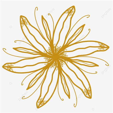 Flower Doodle Line Art Floral Decoration PNG Transparent Image And