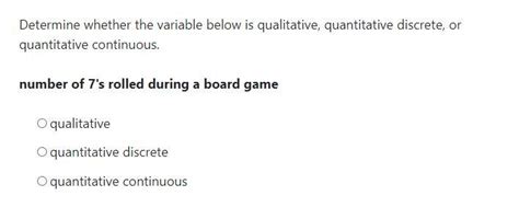 solved determine whether the variable below is qualitative