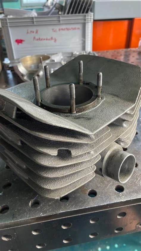 Aluminium Zylinder Schweißen reparieren Kühlrippe wiederherstellen
