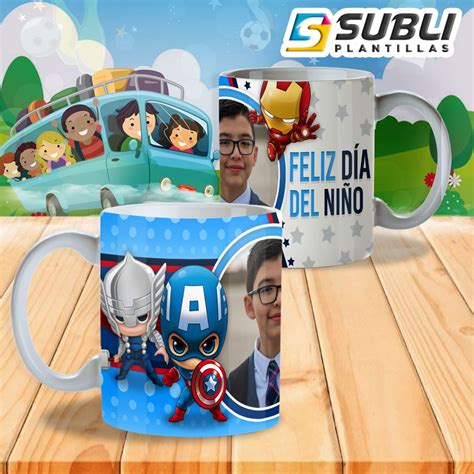 Diseños Plantillas para Sublimar Tazas Dia del Niño SubliPlantillas