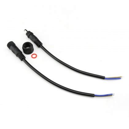 Câble Jack DC 5 5 2 1mm vers Fils Nus Waterproof IP67 40cm Audiophonics