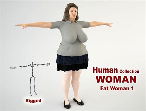 Fat Woman D Model Animated Rigged Cgtrader