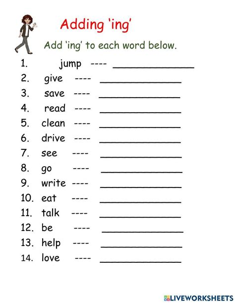 Adding Ing Activity Live Worksheets Worksheets Library