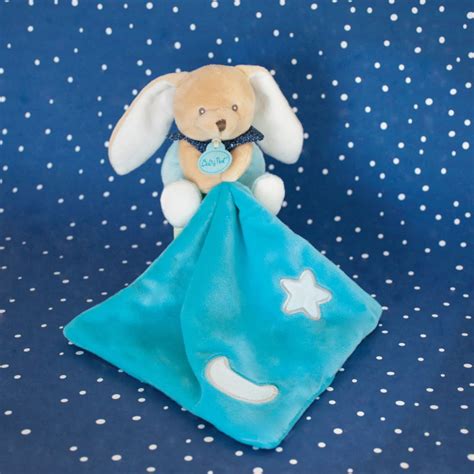 Baby Nat Les Luminescents Doudou Mouchoir Lapin Bleu