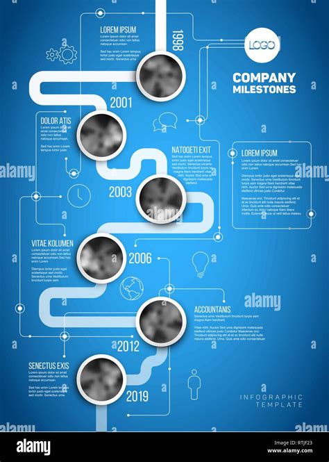 Vector Infographic Company Milestones Timeline Template With Circle