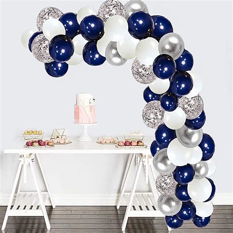 Amazon Kit De Arco De Guirnalda De Globos De Confeti Azul Marino Y