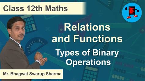 cbse class 12 maths relations and functions types of binary operations extraminds youtube