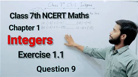 class 7th maths chapter 1 integers exercise 1 1 question 9 ncert praveshkamatsir youtube
