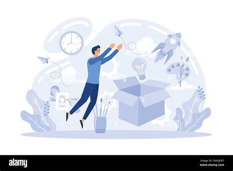 Brain Activity Abstract Concept Vector Illustration Set Thinking And