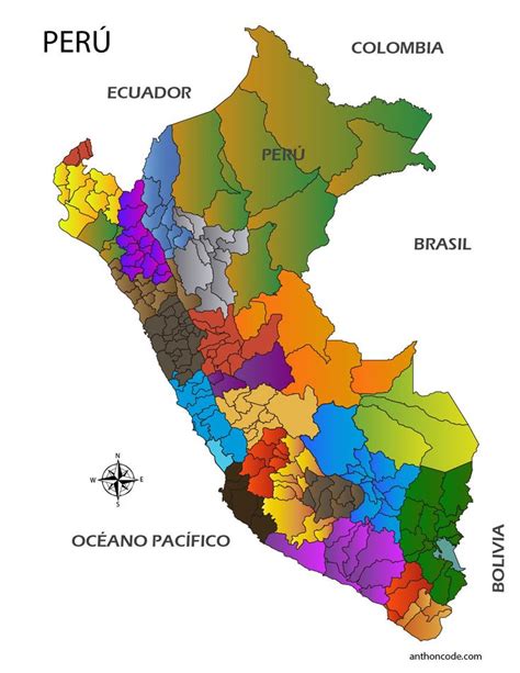 Mapa del Perú y departamentos para colorear e imprimir Perú Peru