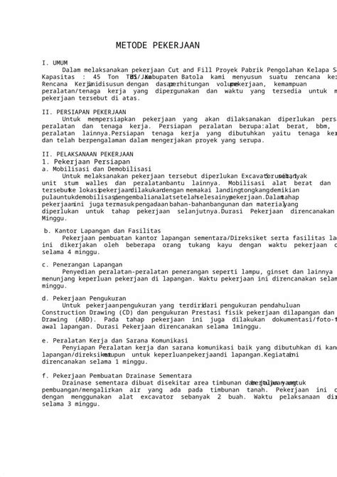 Docx Metode Pekerjaan Dokumen Tips