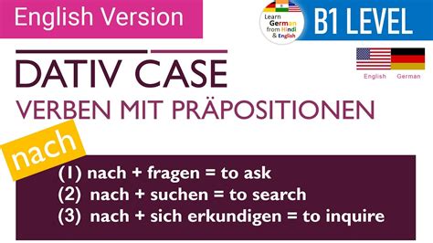 Verben mit Präpositionen DATIV FALL nach in ENGLISH VERSION