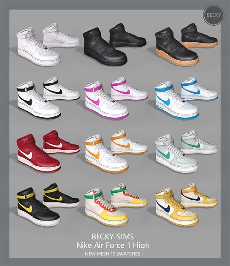 The Nike Air Force High Sneakers Are All In Different Colors And