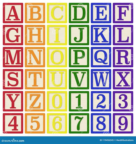 Rainbow Alphabet Blocks Stock Vector Illustration Of Cube 119456245