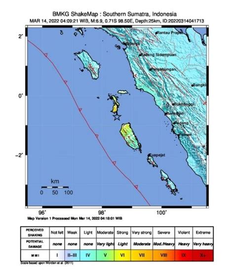 Bmkg Update Kekuatan Gempa Nias Selatan Jadi