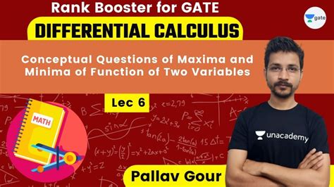 maxima and minima of function of two variable l 6 differential calculus youtube