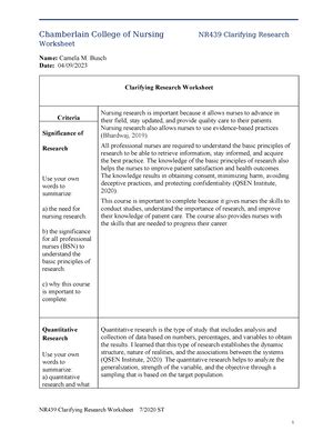 Nr Guide For Writing Picot Questions And Examples Nr