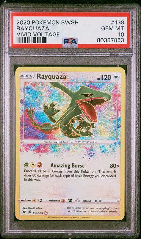 Pokemon Sword Shield Vivid Voltage Rayquaza Psa Gamestop