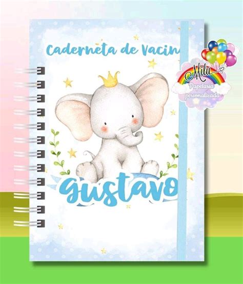 Caderneta De Vacina Elefantinho Azul Elo Produtos Especiais