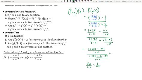 2 9 r determine if two functions are inverses of each other youtube