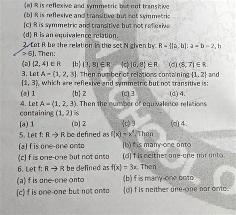 let r be the relation in the set n given by r { a b a b−2 b 6} then