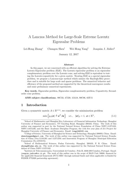 pdf a lanczos method for large scale extreme lorentz eigenvalue problems