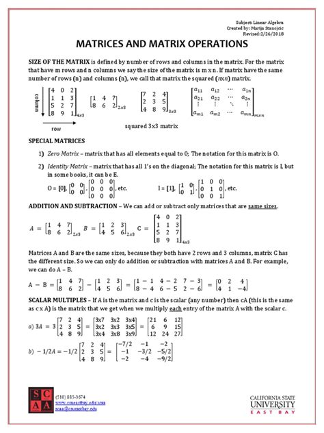 marija matrices and matrix operation pdf matrix mathematics operator theory