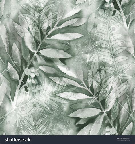 Watercolor Leaves Seamless Pattern Stock Illustration 450975310