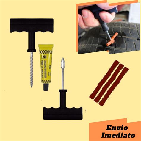 Kit Remendo Reparo Pneu Sem Câmara Macarrão Furo Carro Moto Shopee Brasil