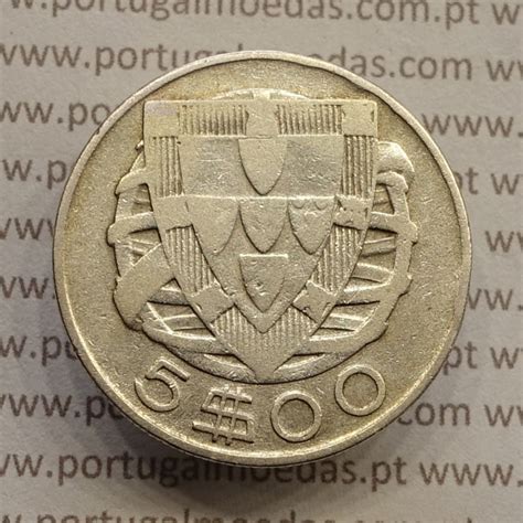 RP 05 AG R 35 07 H MOEDA 5 00 ESCUDOS CINCO ESCUDOS PRATA 1943 BC