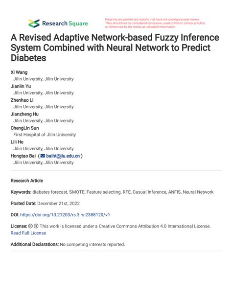 pdf a revised adaptive network based fuzzy inference system combined with neural network to