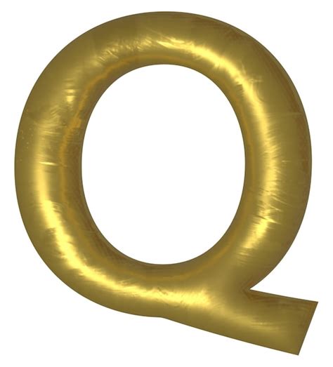 Letra Del Alfabeto Oro Aislado Letra Q Vector Premium