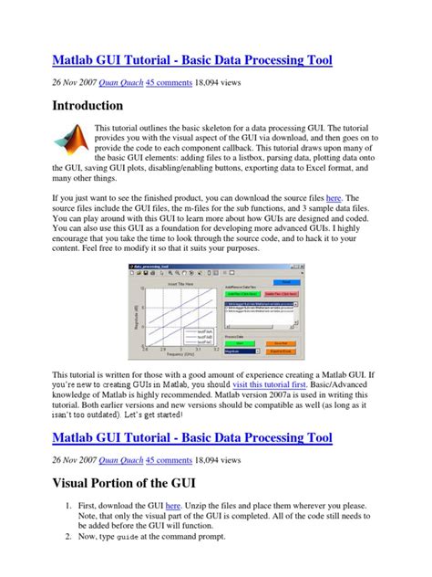 matlab gui tutorial basic data processing tool quan quach pdf microsoft excel graphical