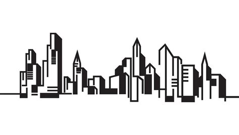 City Building Line Art Vector Icon Design Illustration Template