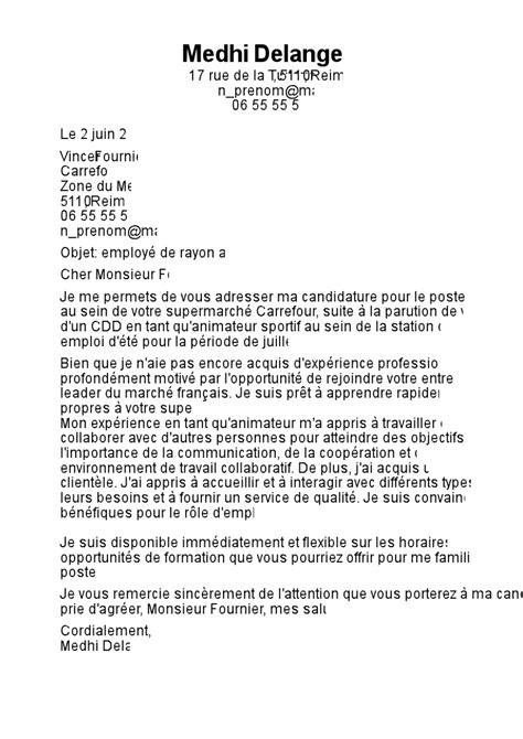 Lettre de motivation job dété exemples et guide