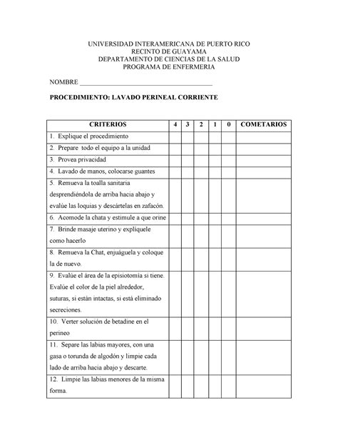 Rubr Ica Lavado Corriente UNIVERSIDAD INTERAMERICANA DE PUERTO RICO