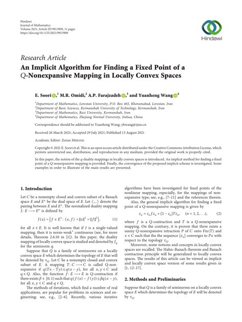 pdf an implicit algorithm for finding a fixed point of a q nonexpansive mapping in locally