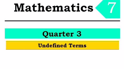 undefined terms in geometry point line and plane grade 7 lesson 1 module 1 week 1 youtube