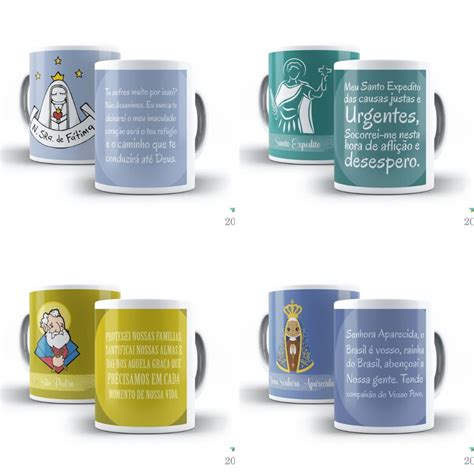 21 Artes p Sublimação Canecas santos e Mensagens Católicos