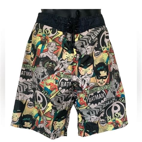 DC Comics Swim Dc Comics Batman Robin Superman Swim Trunks Mens